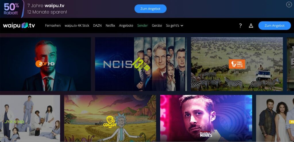 Das ist die aktuelle waipu.tv Senderliste